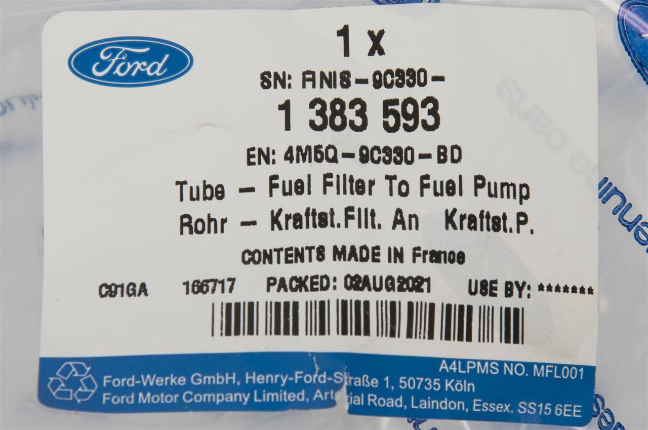 PRZEWÓD PALIWOWY Z FILTRA DO POMPY 1.8 DIESEL LYNX _ 1383593 _ 4M5Q ...