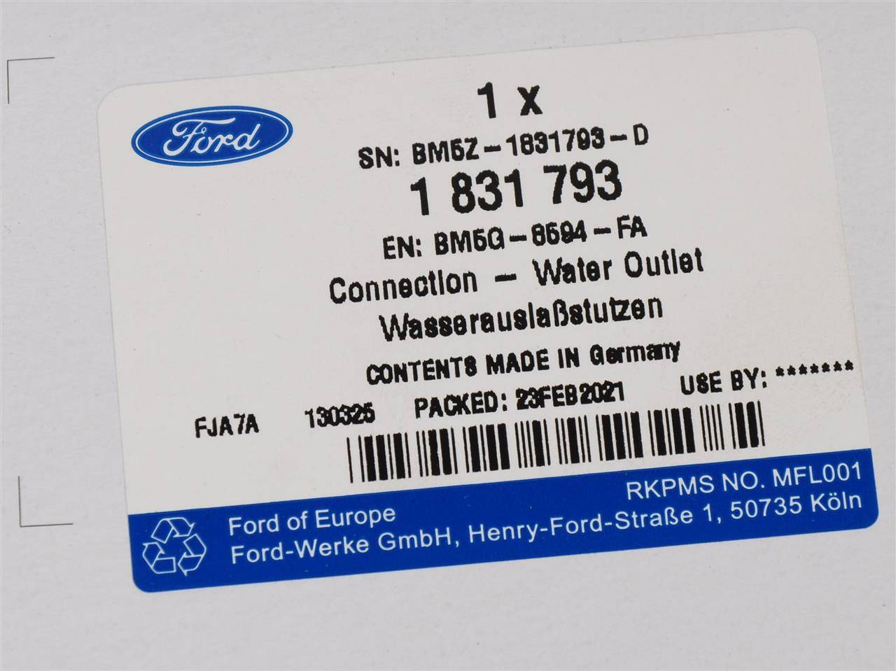 KRÓCIEC OBUDOWY TERMOSTATU 1.6 SIGMA GTDI _ 1831793 _ BM5G-8594-FA ...