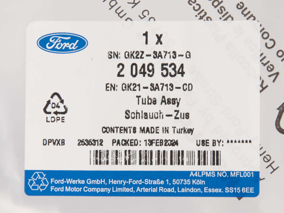 PRZEWÓD WSPOMAGANIA TRANSIT 16-17 2,0 ECOBLUE _ 2049534 _ GK21-3A713-CD ...