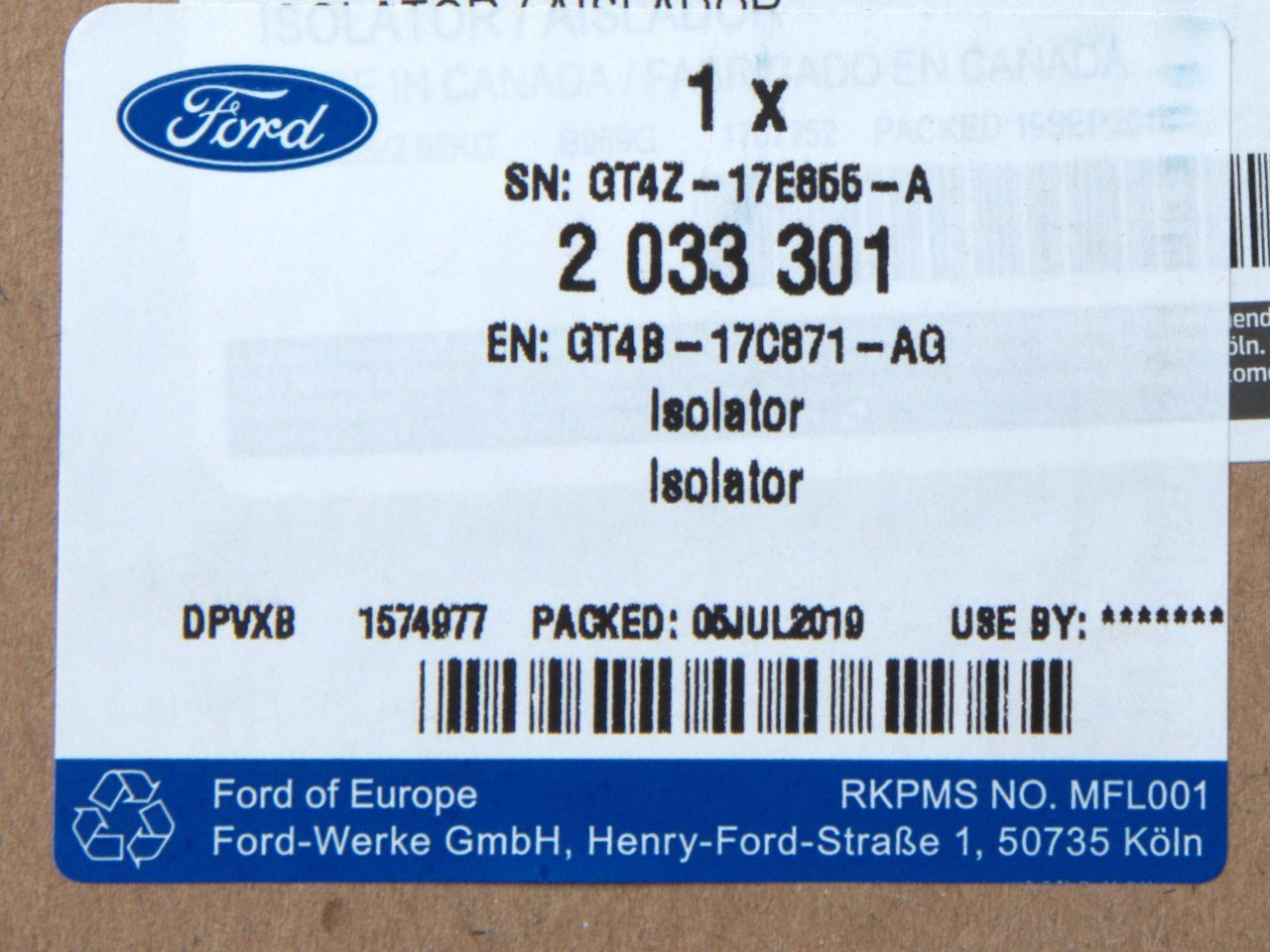 ŚLIZG ŚRODKOWY ZDERZAK TYŁ EDGE 2015-18 EU _ 2033301 _ GT4B-17C871-AG ...