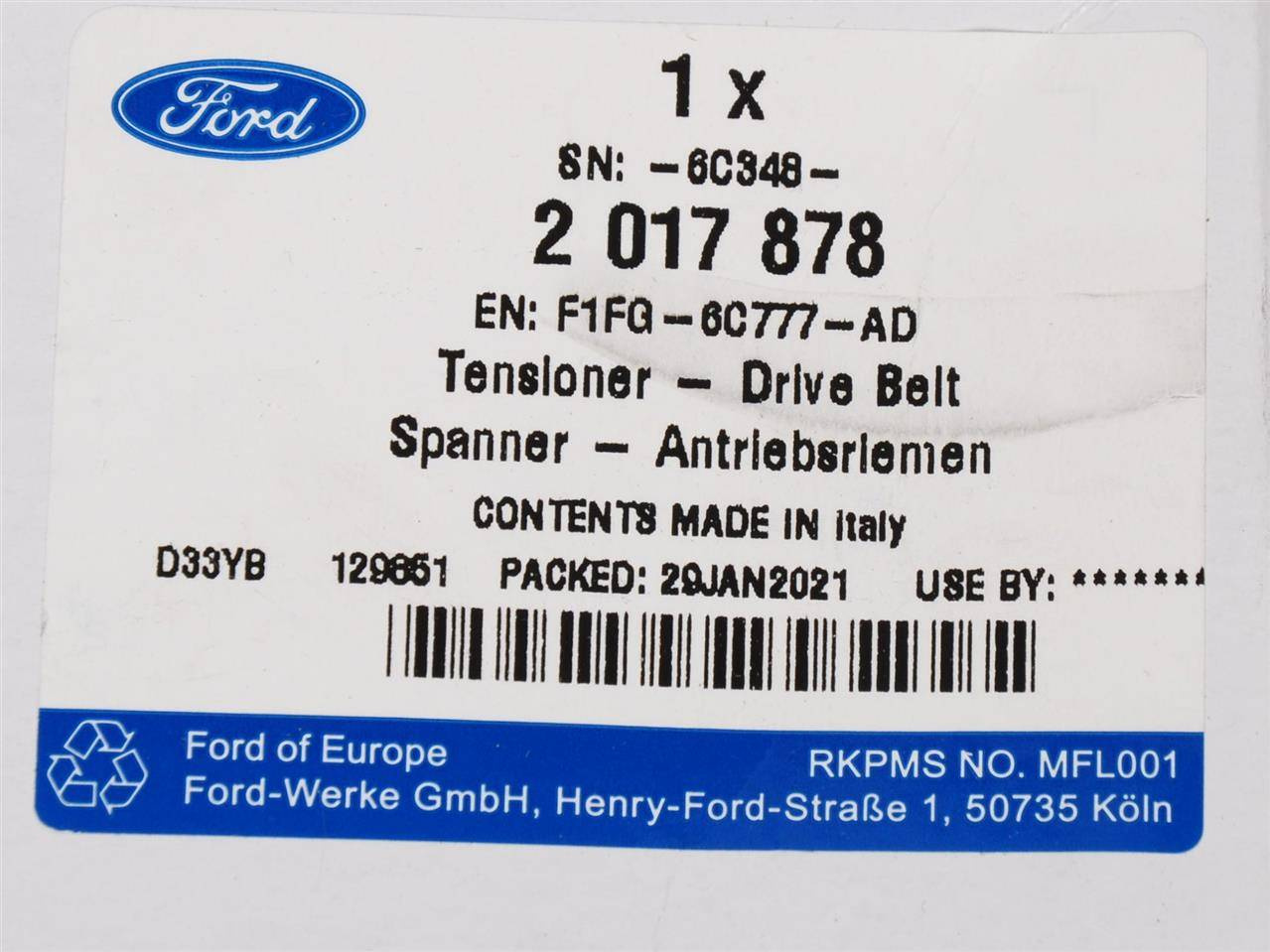 NAPINACZ PASKA POMPY OLEJU 1.0 EB ECOSPORT FIESTA _ 2017878 _ F1FG ...