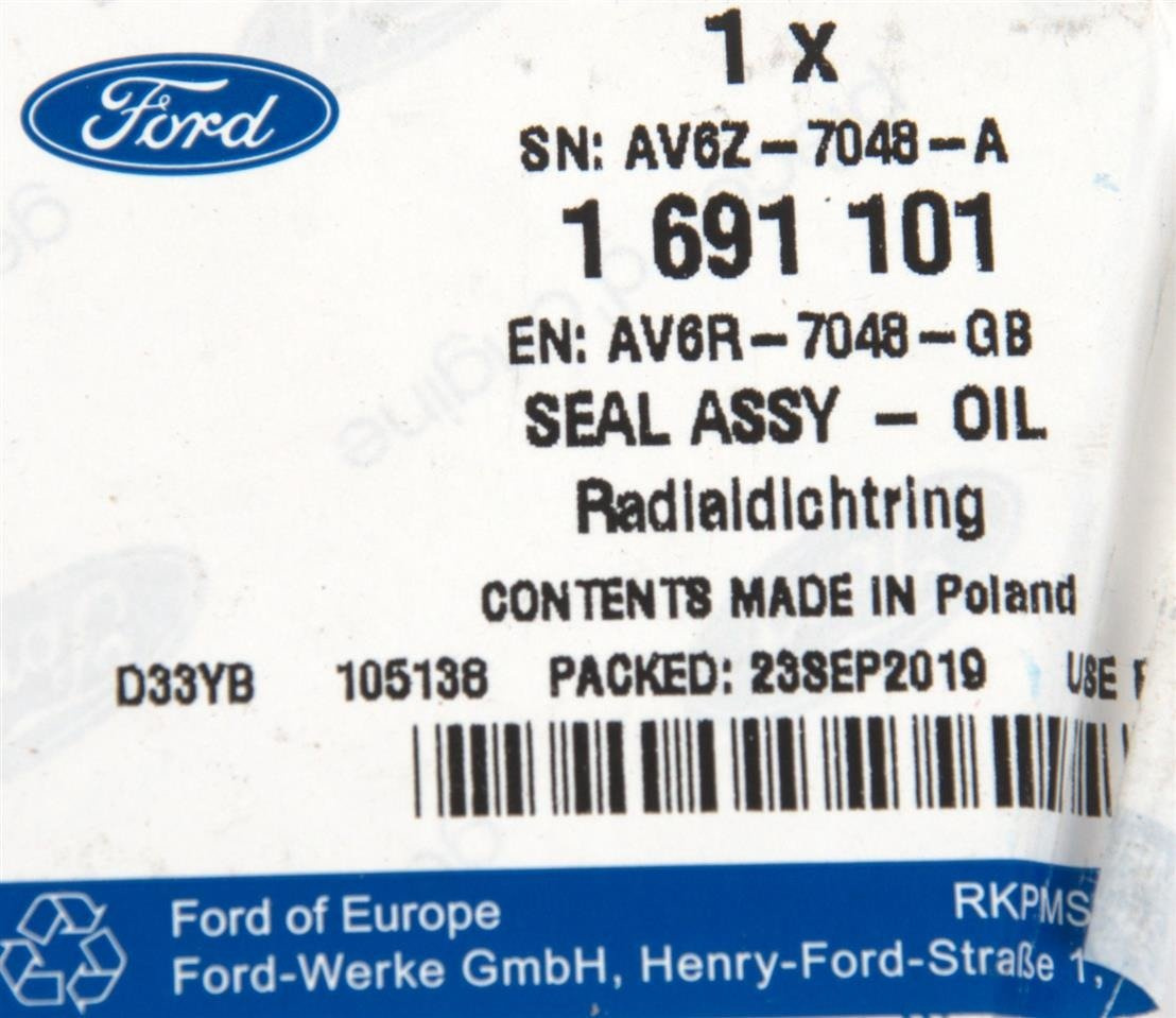 USZCZELNIACZ SKRZYNI 6 SPEED MANUAL TRANSMISSION _ 1691101 _ AV6R-7048 ...