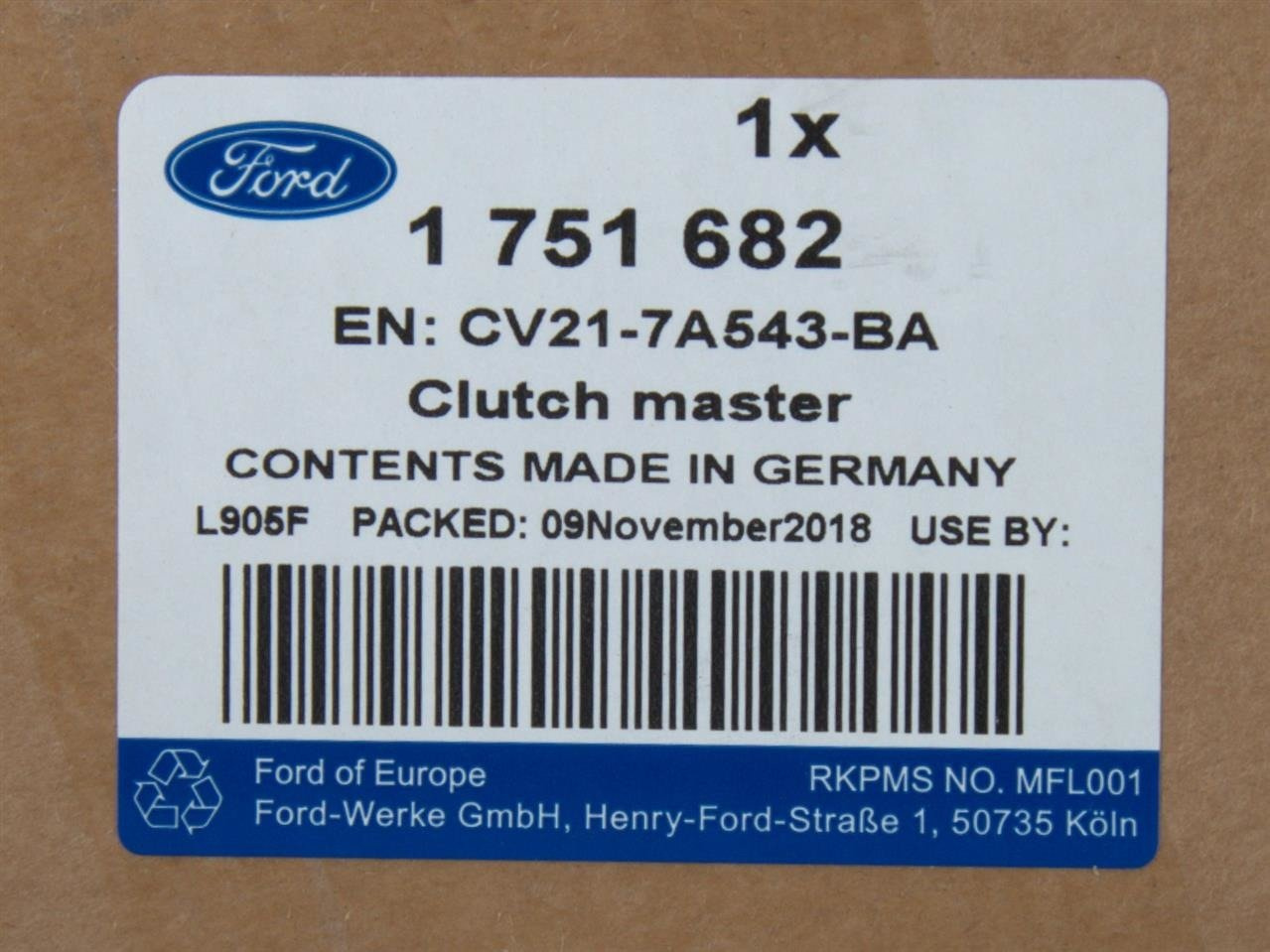 POMPA SPRZĘGŁA B-MAX 2012- FIESTA 2012- _ 1751682 _ CV21-7A543-BA ...