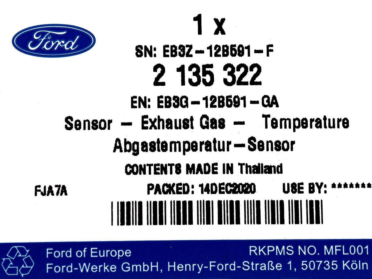 CZUJNIK TEMPERATURY SPALIN 2.2 DURATORQ RANGER 15- _ 2135322 _ EB3G ...