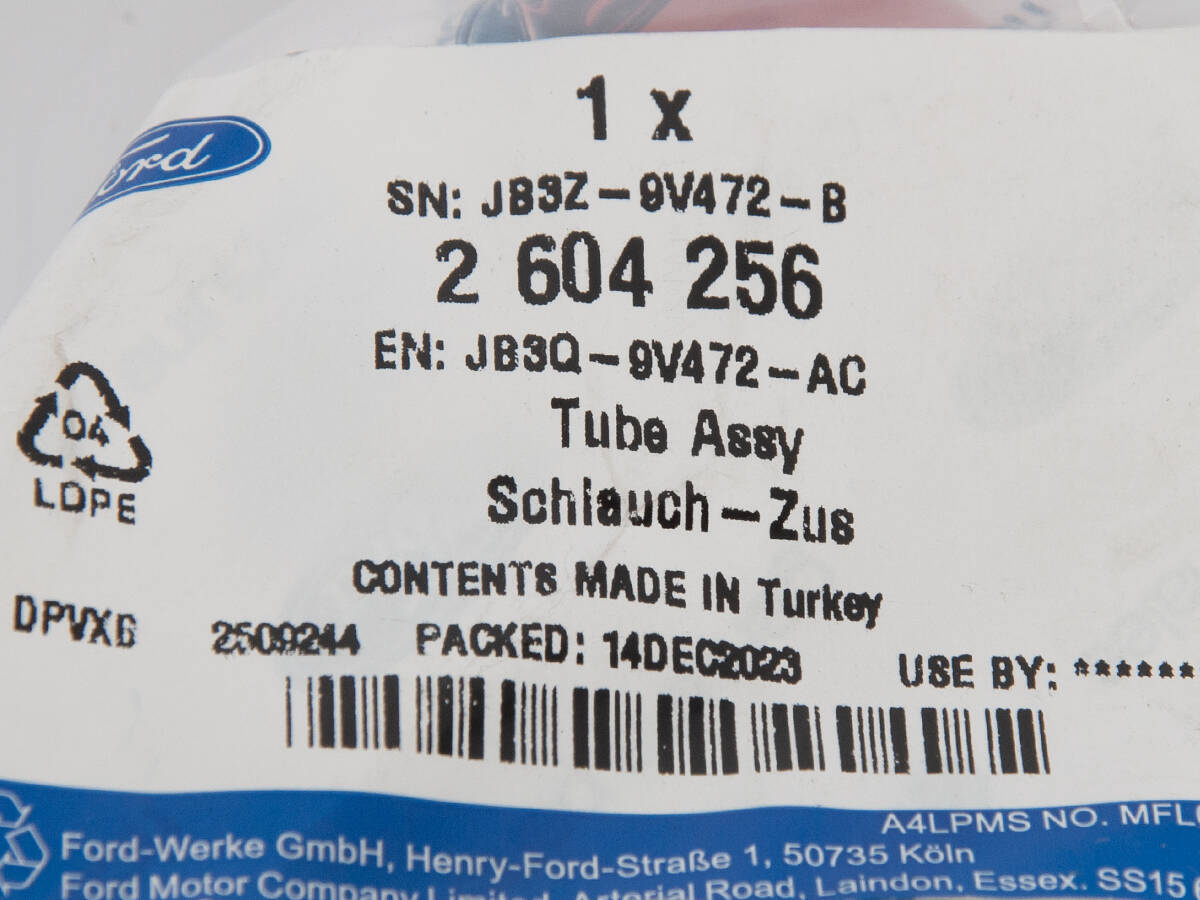 PRZEWÓD TURBOSPRĘŻARKI RANGER 19- 22- FORD OE _ 2604256 _ JB3Q-9V472-AC ...