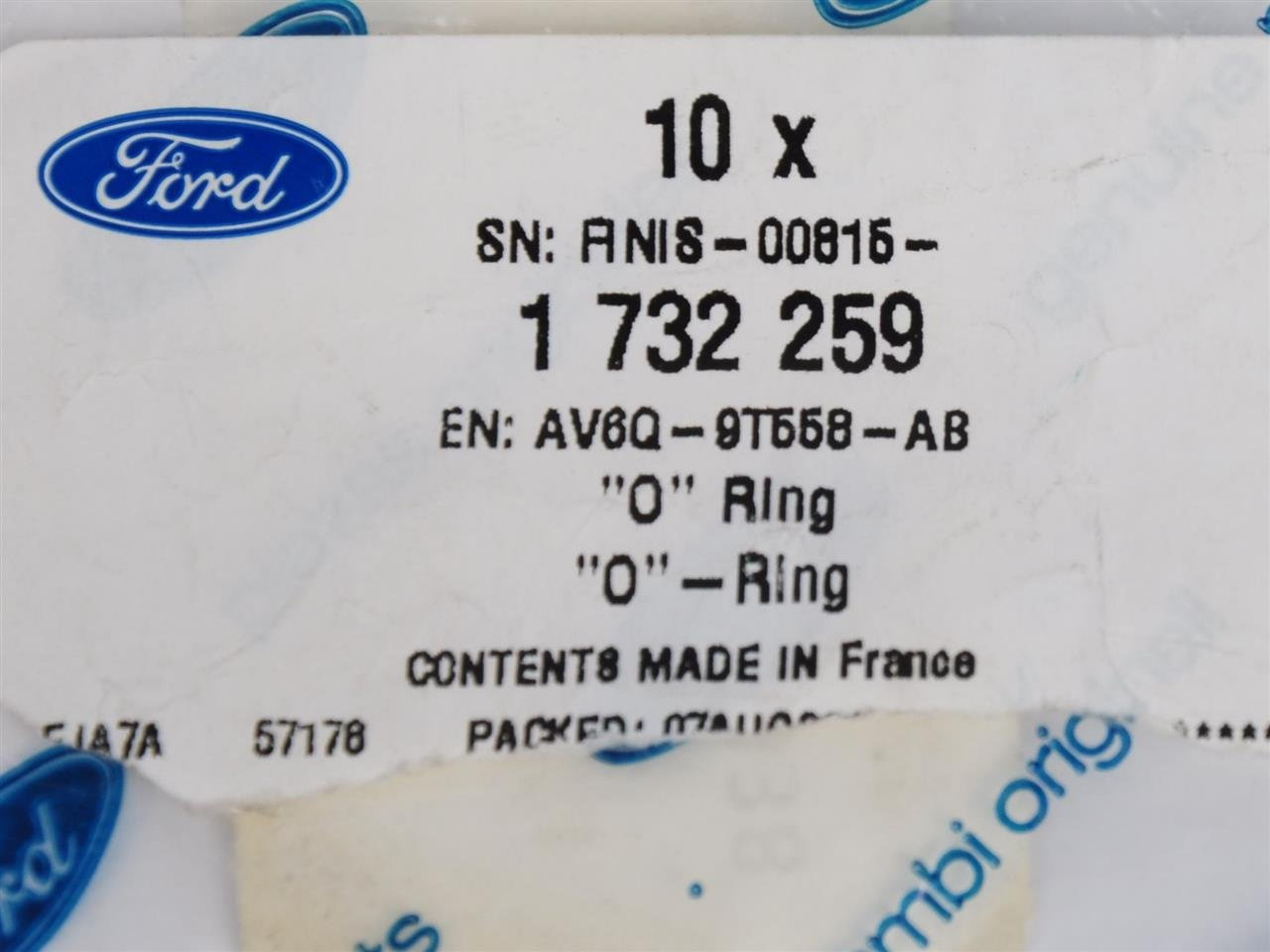 ORING PRZEWODU PRZELEWOWEGO 1.6 TDCI FOCUS C-MAX _ 1732259 _ AV6Q-9T558 ...