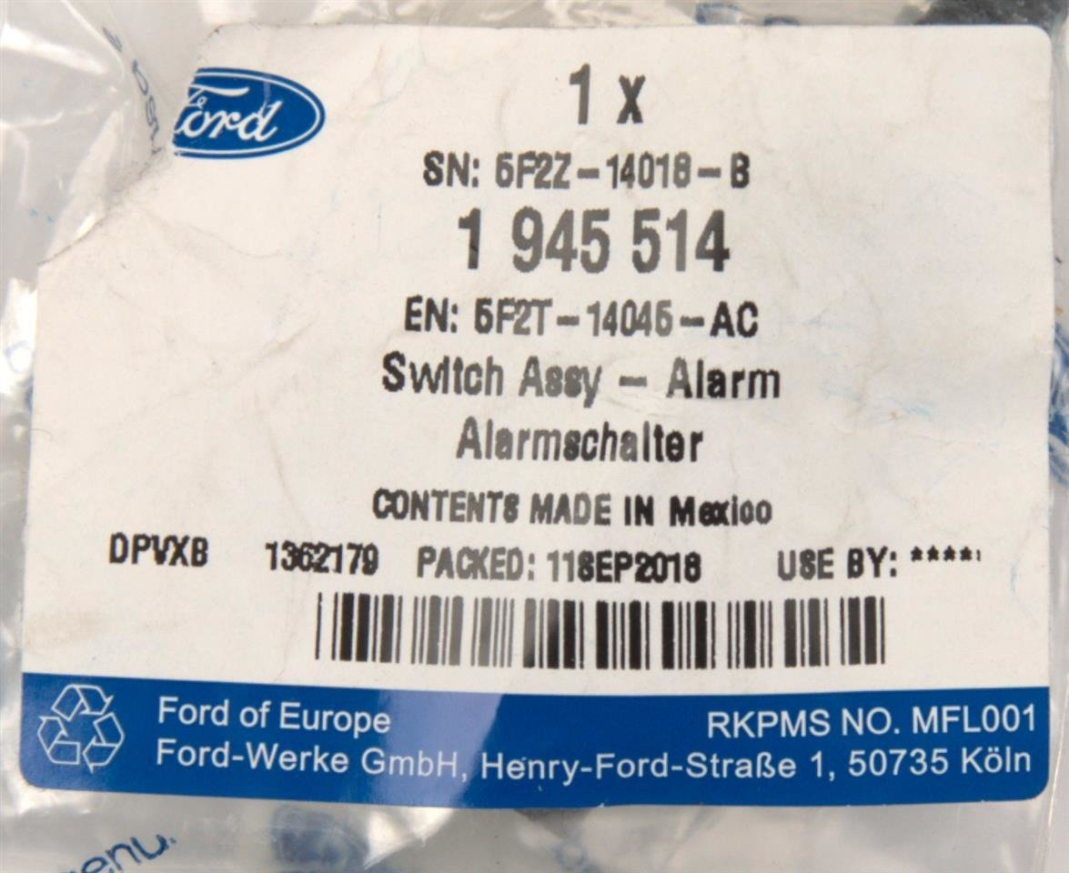 CZUJNIK KRAŃCOWY DRZWI PRZESUWNYCH TRANSIT _ 1945514 _ 5F2T-14045-AC ...