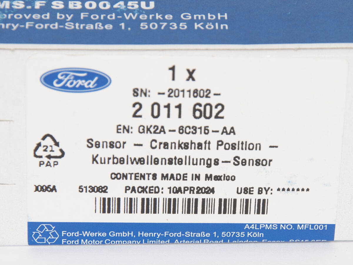 CZUJNIK POŁOŻENIA WAŁU KORBOWEGO 2,0 ECOBLUE FORD _ 2011602 _ GK2A ...