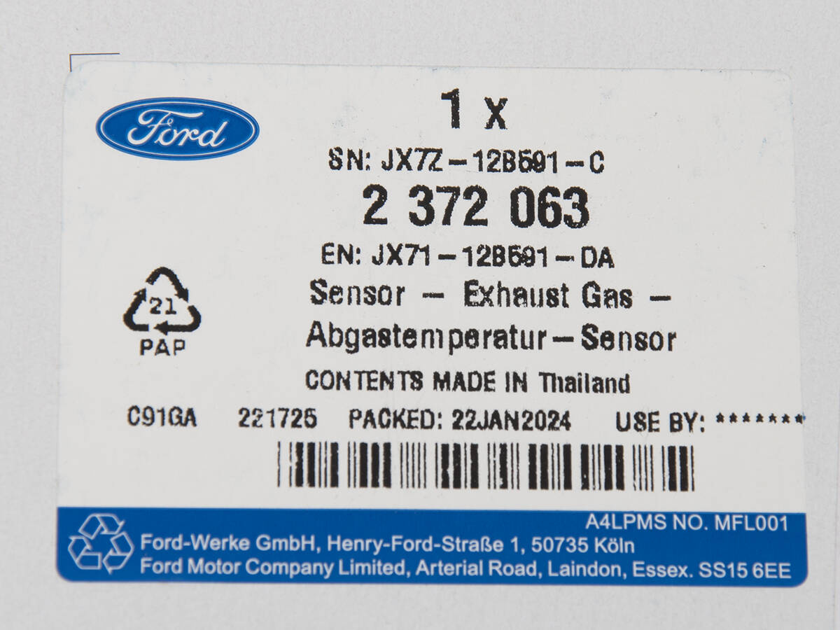 CZUJNIK TEMPERATURY KATALIZATORA 18- 1.5 DIESEL _ 2372063 _ JX71-12B591 ...