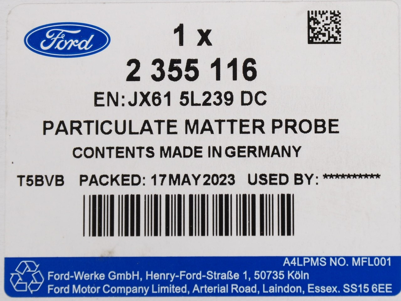 CZUJNIK TEMPERATURY KATALIZATORA NOX FOCUS 18-19 _ 2355116 _ JX61-5L239 ...