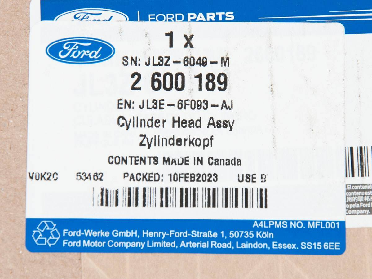 GŁOWICA CYLINDRÓW PRAWA MUSTANG 17- 5.0 V8 _ 2600189 _ JL3E-6F093-AJ ...