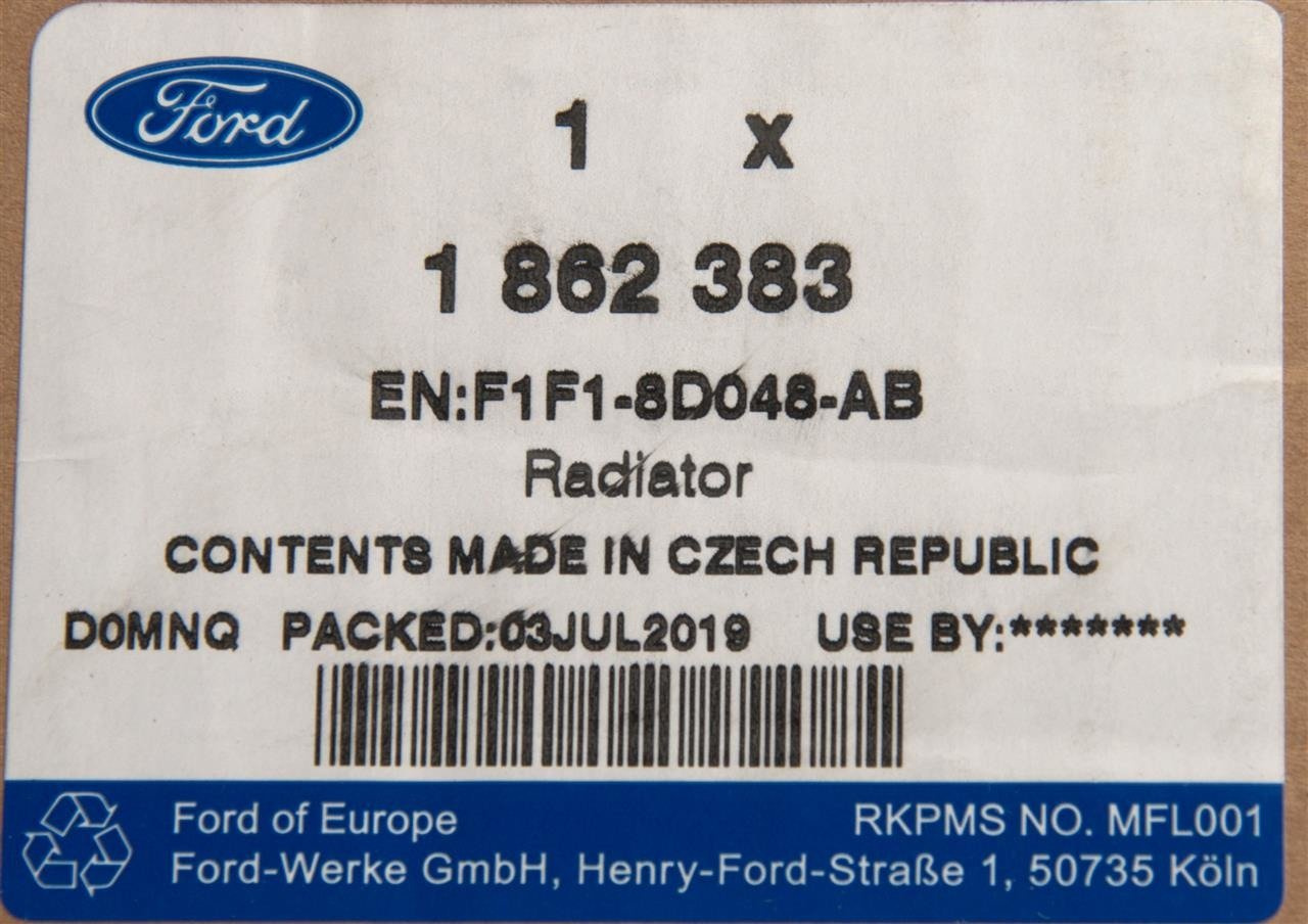 INTERCOOLER DODATKOWA CHŁODNICA CIECZY 1.5 EB KUGA _ 1862383 _ F1F1 ...