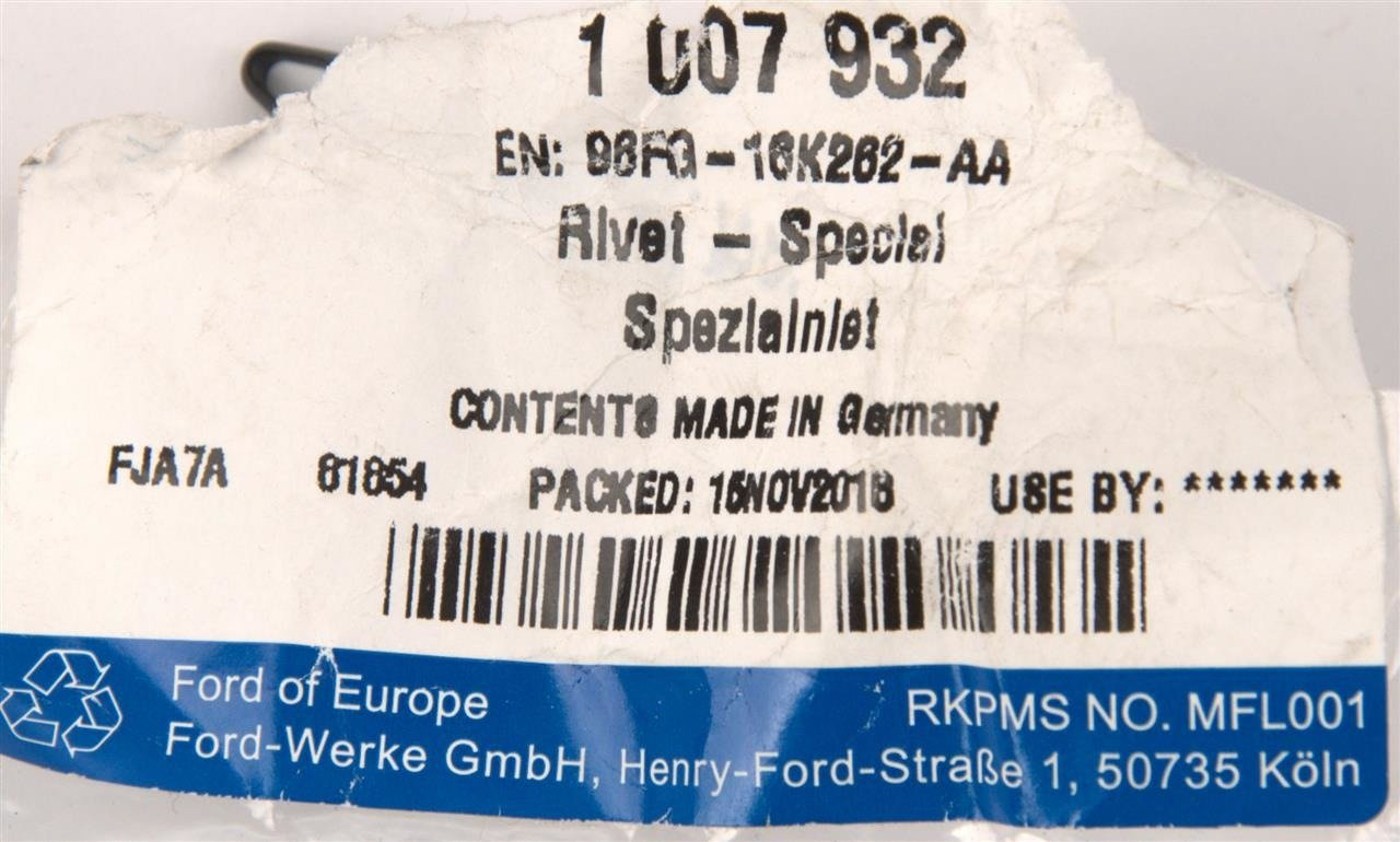 KOŁEK ROZPOROWY 6.2MM ZDERZAKA PRZÓD ECOSPORT_ 1007932 _ 96FG-16K262-AA ...