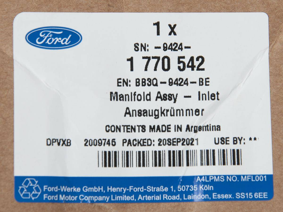 KOLEKTOR SSĄCY RANGER 12-22 3.2 TDCI _ 1770542 _ BB3Q-9424-BE | 2019 ...