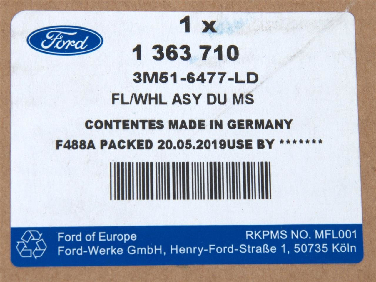 KOŁO DWUMASOWE ZAMACHOWE FOCUS 2008-2011 C-MAX 2007- _ 1363710 _ 3M51 ...