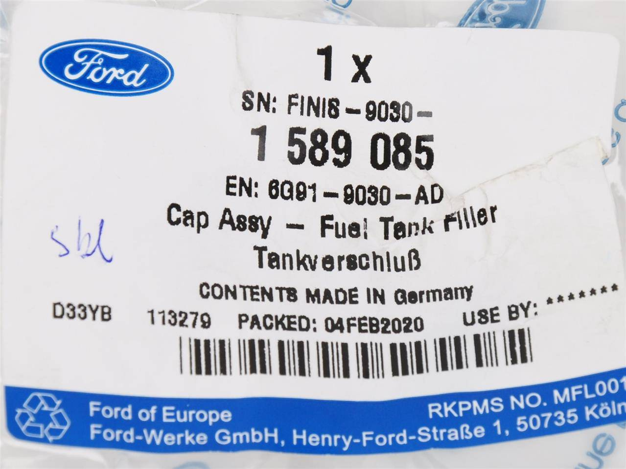 KOREK WLEWU PALIWA _ 1589085 _ 6G91-9030-AD | | Ford Original Parts