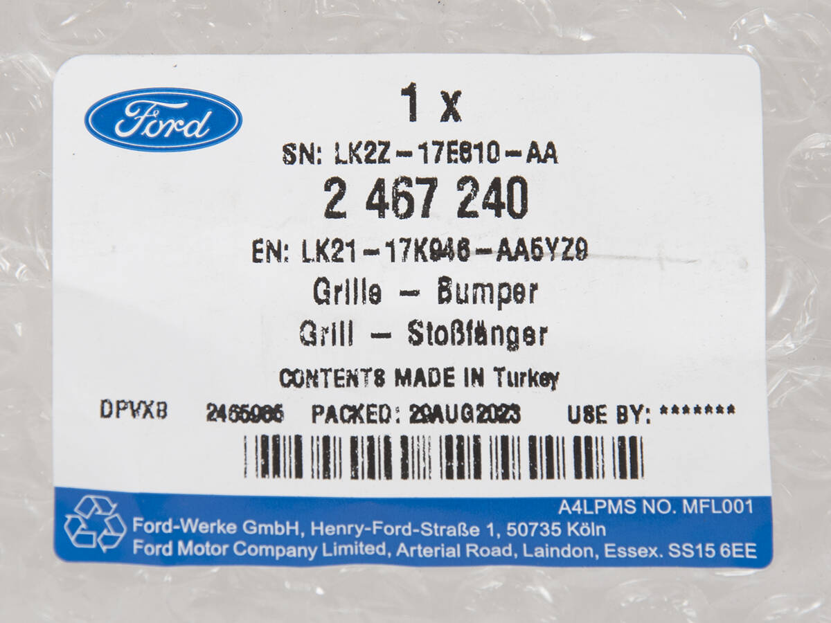 KRATKA DOLNA ZDERZAKA PRZÓD TRANSIT/TOURNEO CUSTOM 20- _ 2467240 _ LK21 ...