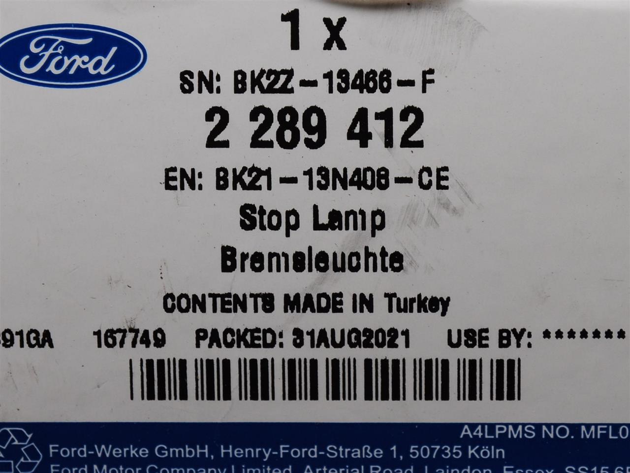 LAMPA ''STOP'' TRANSIT/TOURNEO CUSTOM 18- _ 2289412 _ BK21-13N408-CE ...