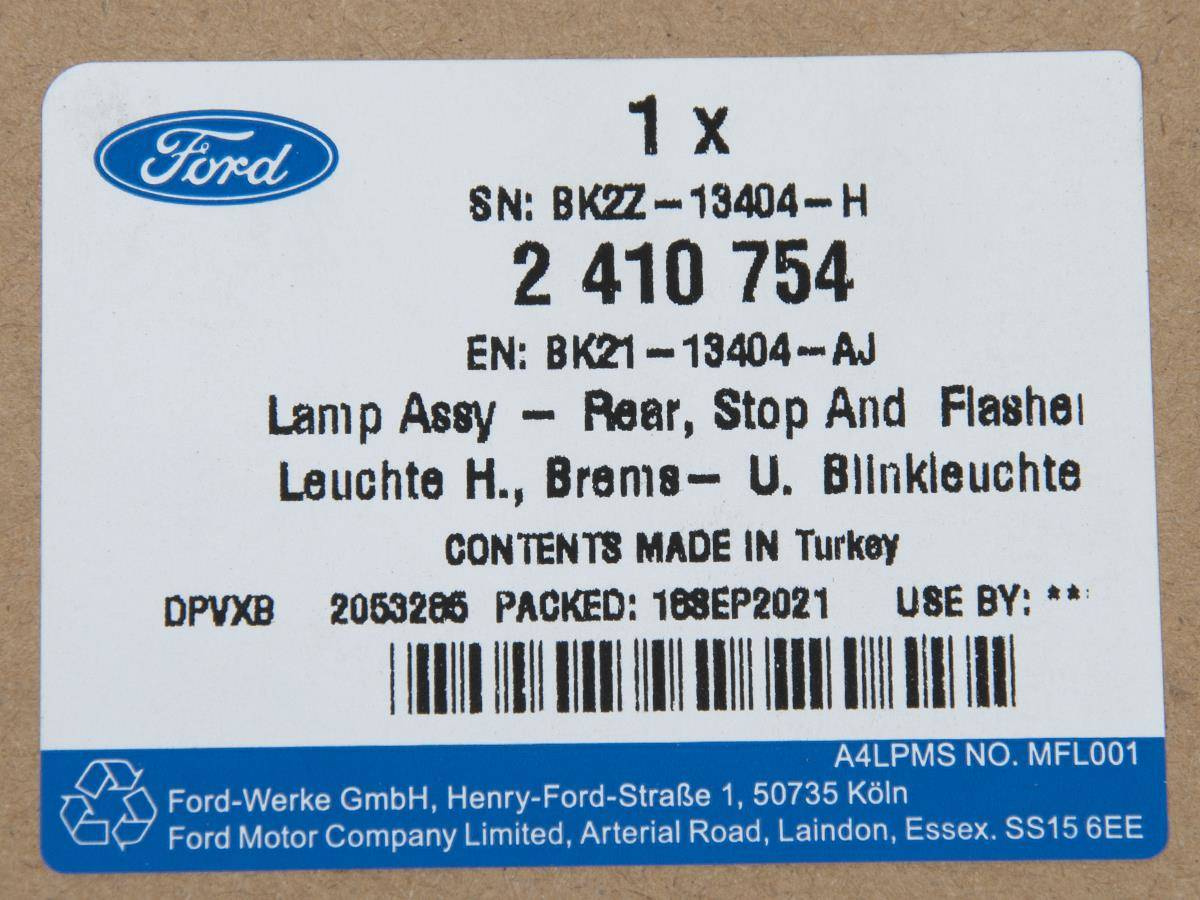 LAMPA TYLNA PRAWA TRANSIT/TOURNEO CUSTOM 12- _ 2410754 _ BK21-13404-AJ ...