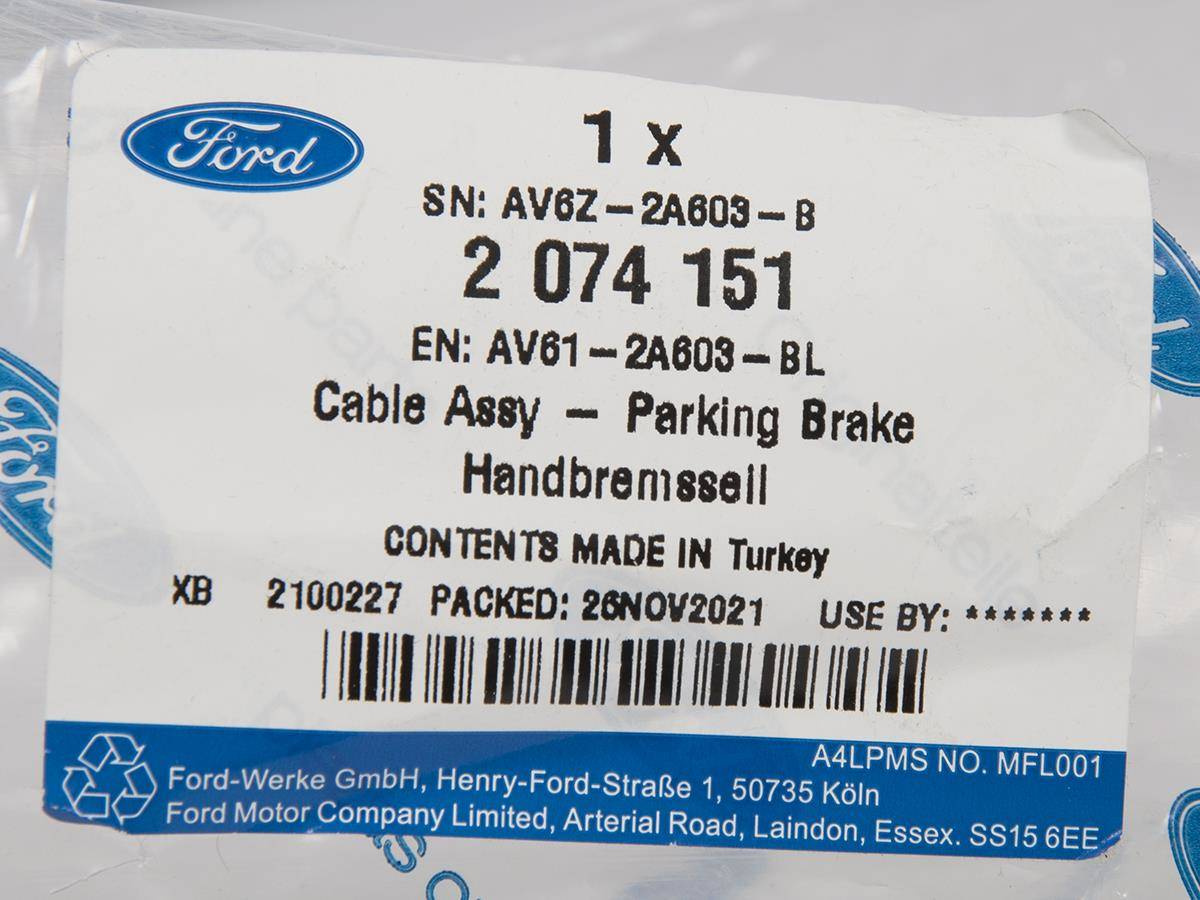 LINKA HAMULCA RĘCZNEGO C-MAX ENERGI FOCUS 11- 14- _ 2074151 _ AV61 ...