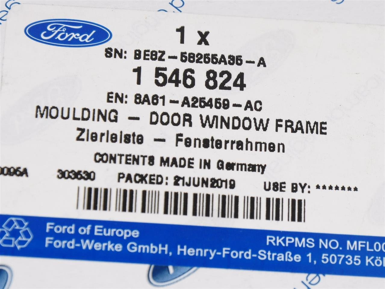 LISTWA DRZWI PIONOWA LEWY PRZÓD FIESTA 08- 12- _ 1546824 _ 8A61-A25459 ...