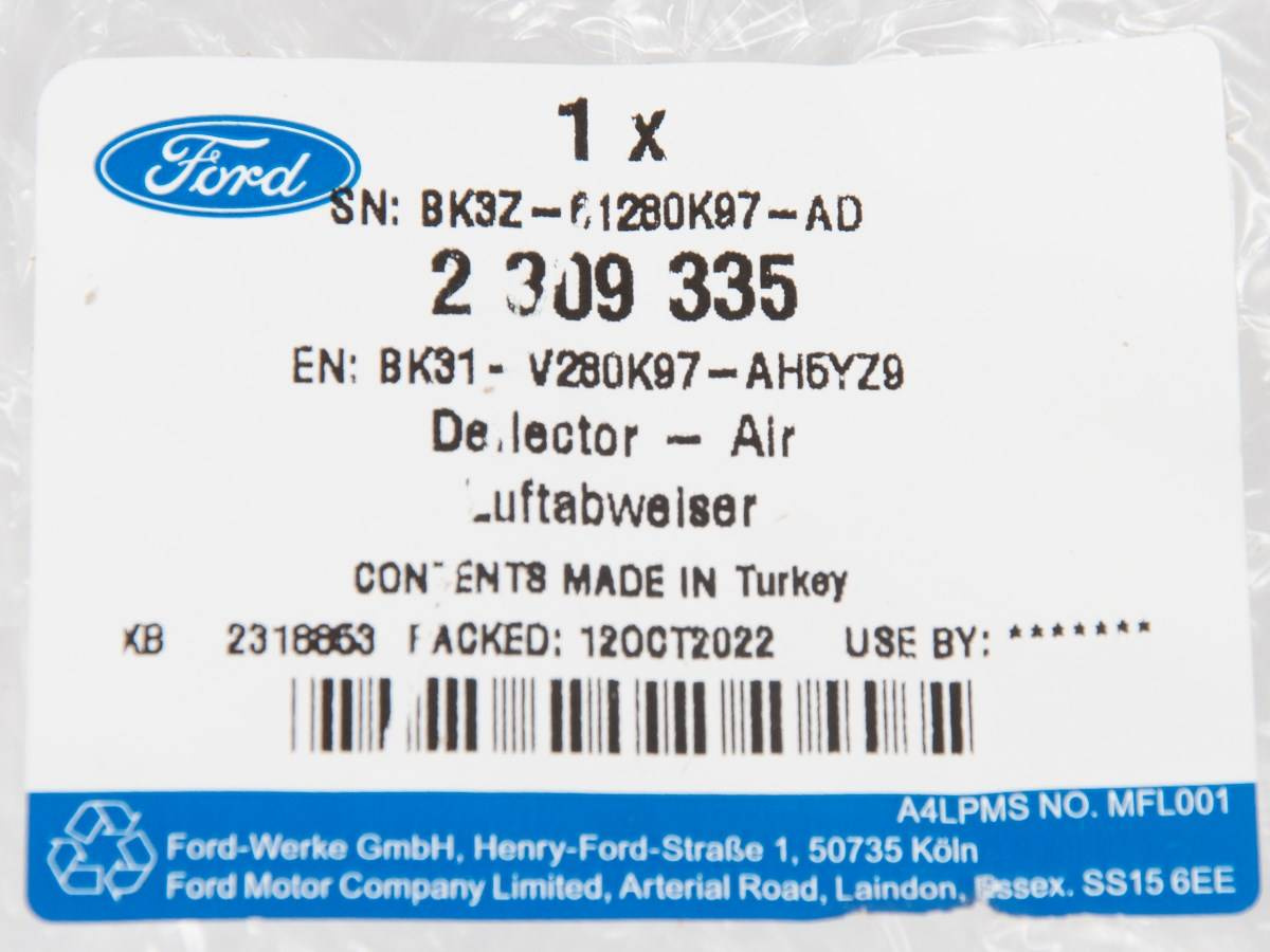 LISTWA LEWA NADKOLA TYLNEGO TRANSIT 19- SZARA _ 2309335 _ BK31-V280K97 ...