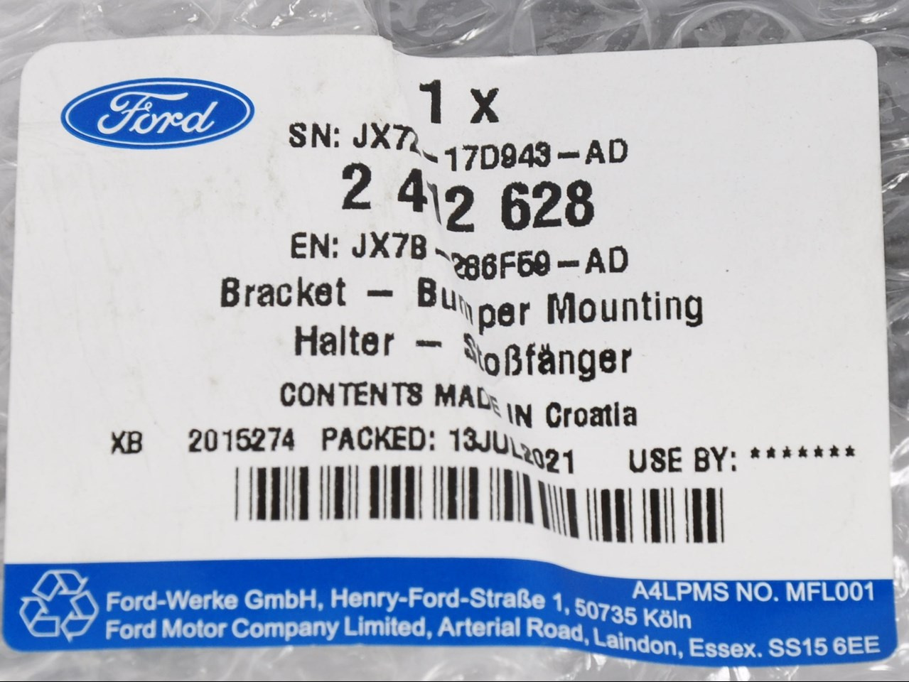 LISTWA LEWA ZDERZAKA TYŁ FOCUS 18- _ 2412628 _ JX7B-286F59-AD | 2019 ...