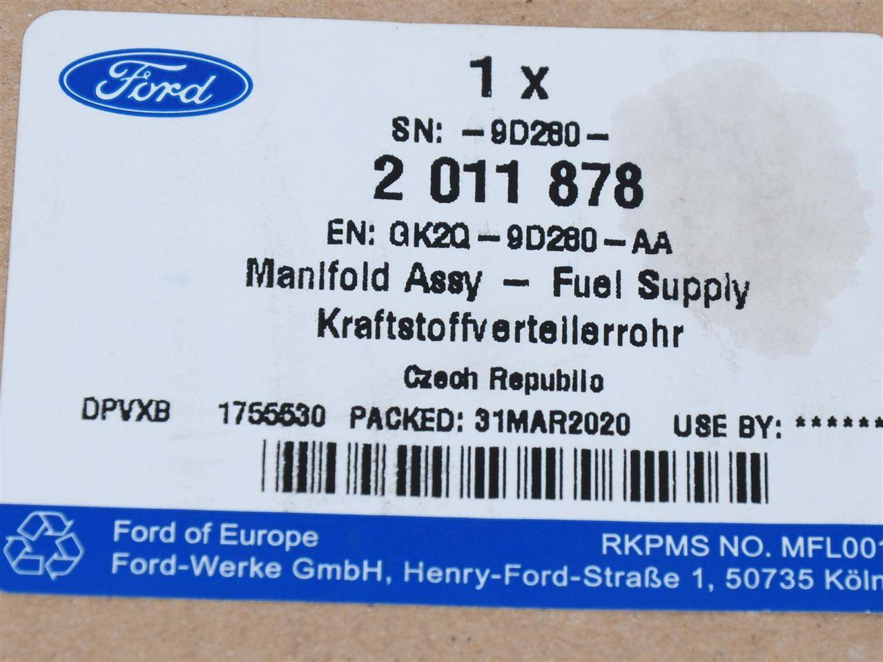 LISTWA WTRYSKOWA FORD 2,0L DIESEL PANTHER 2016- _ 2011878 _ GK2Q-9D280 ...