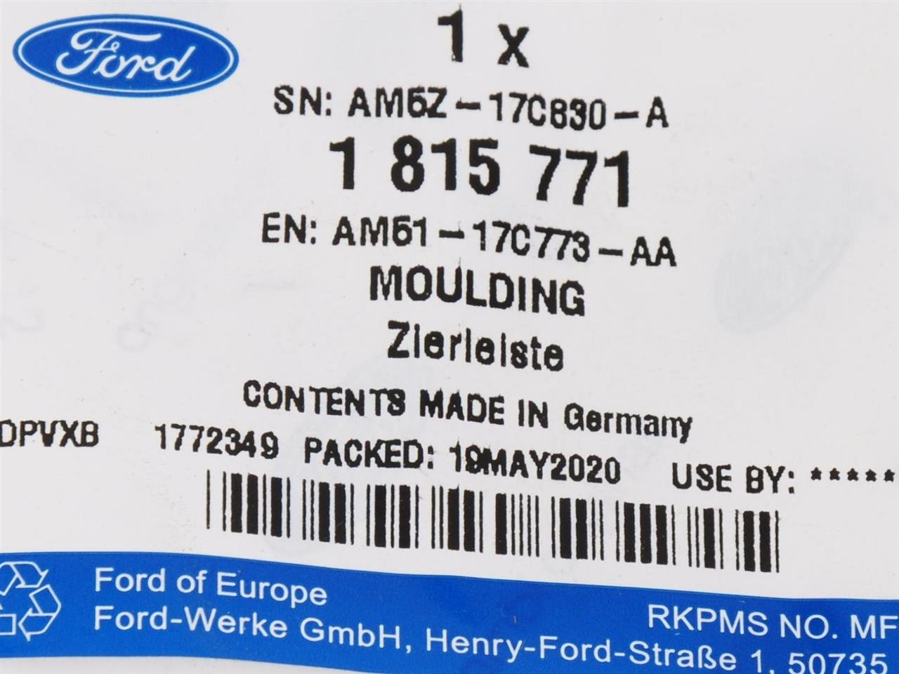 LISTWA ZDERZAKA TYŁ C-MAX 10- 15- C-MAX ENERGI 14- _ 1815771 _ AM51 ...