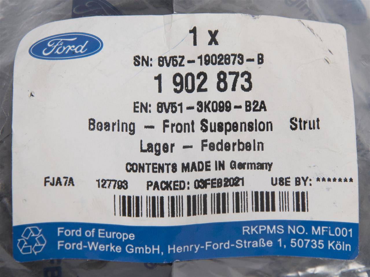 ŁOŻYSKO AMORTYZATORA PRZÓD B-MAX ECOSPORT FIESTA _ 1902873 _ 8V51-3K099 ...