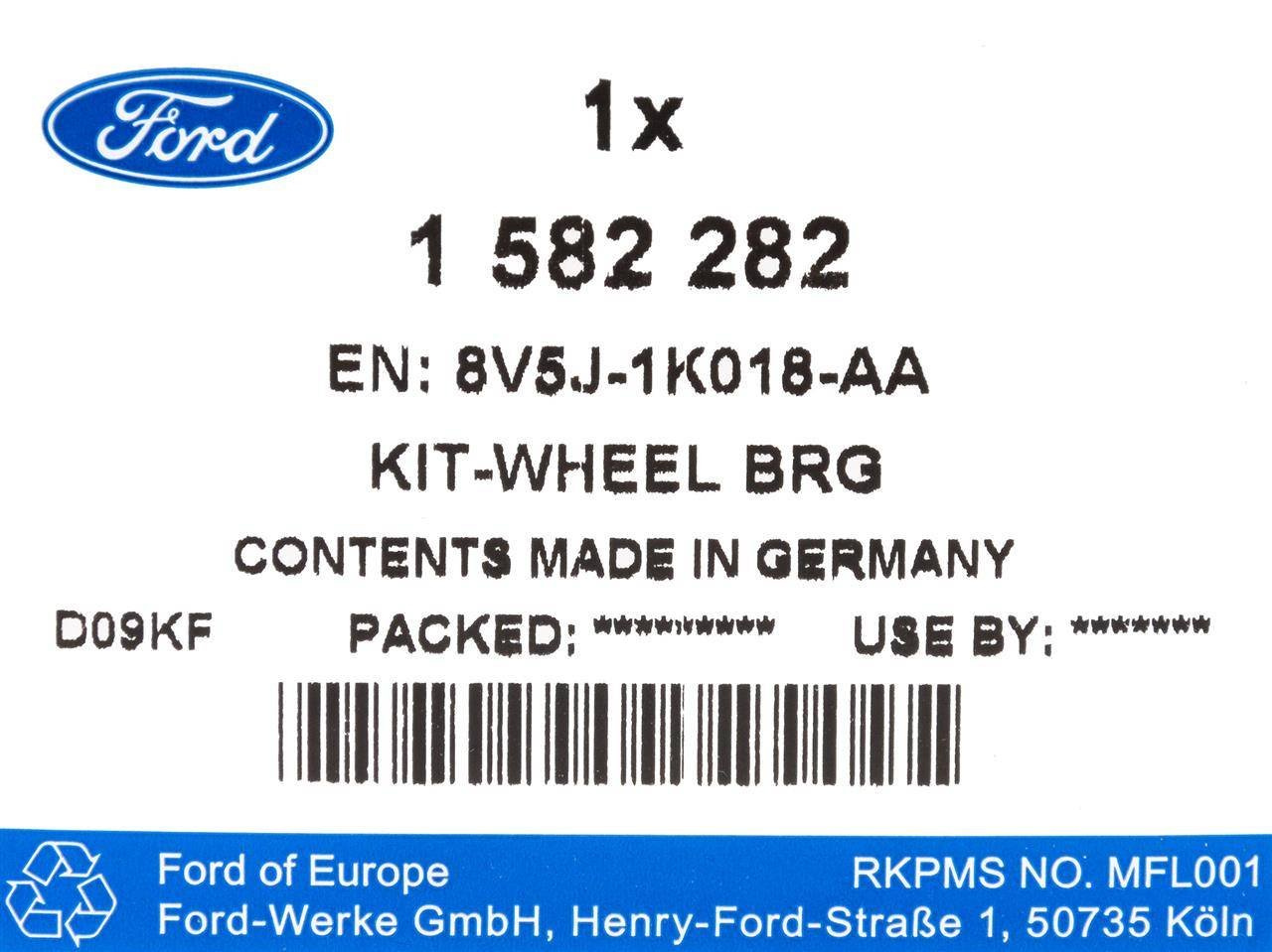 ŁOŻYSKO KOŁA PRZÓD FIESTA 08- 12- _ 1582282 _ 8V5J-1K018-AA | | Ford ...