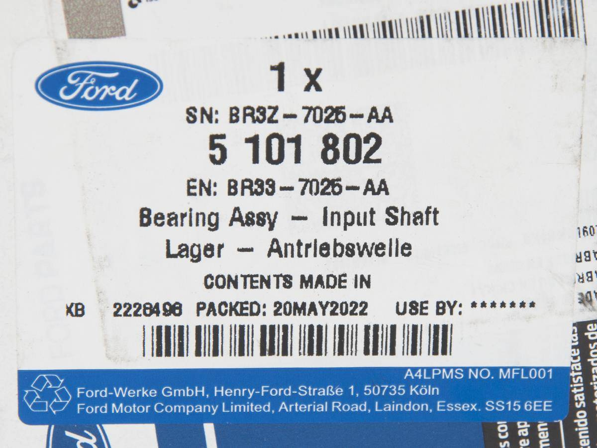 ŁOŻYSKO WAŁKA WEJŚCIOWEGO SKRZYNI BIEGÓW MUSTANG 17- _ 5101802 _ BR33 ...