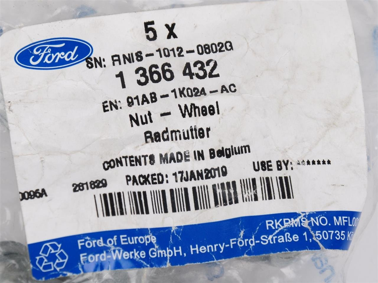 NAKRĘTKA KOŁA FOCUS 04- 08- FOCUS NONDEO 00- _ 1366432 _ 91AB-1K024-AC ...