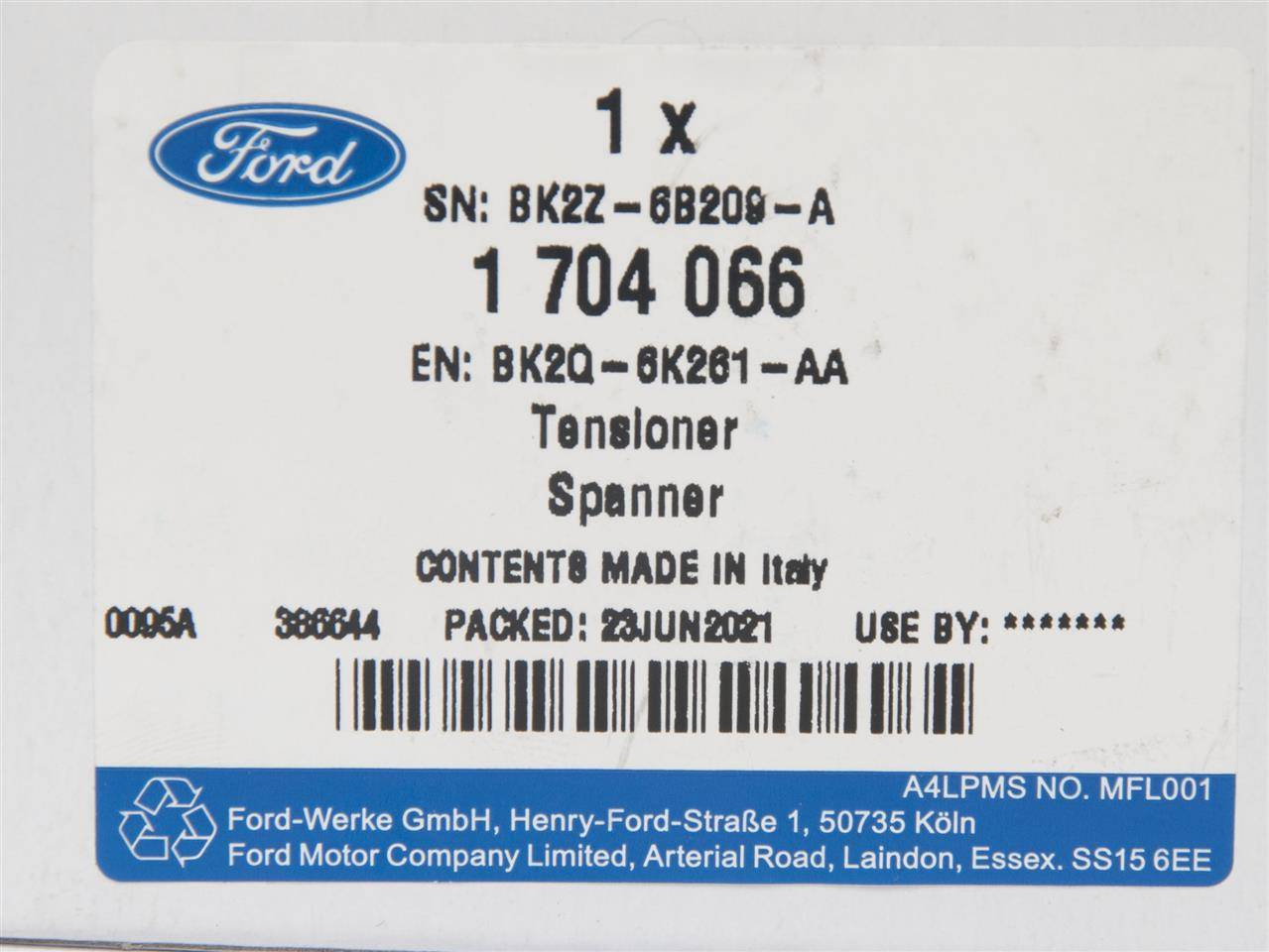 NAPINACZ ŁAŃCUCHA ROZRZĄDU 2,2 2,4 TDCI TRANSIT _ 1704066 _ BK2Q-6K261 ...