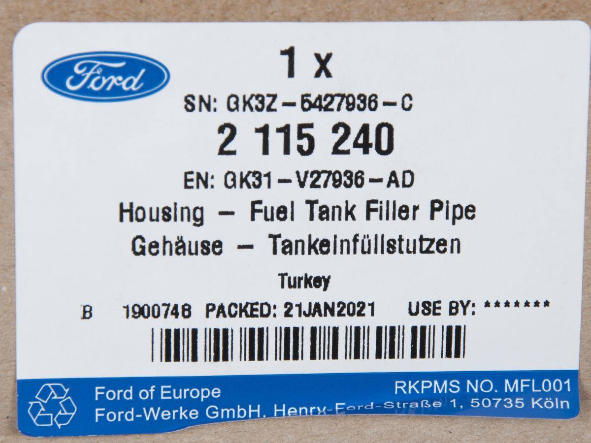 OBUDOWA WLEWU PALIWA / ADBLUE TRANSIT 16- 19- _ 2660180 _ GK31-V27936 ...