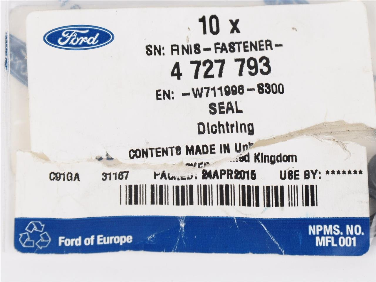 ORING 6 X 1.75 UKŁADU WSPOMAGANIA TRANSIT 00-06 _ 4727793 _ W711996 ...