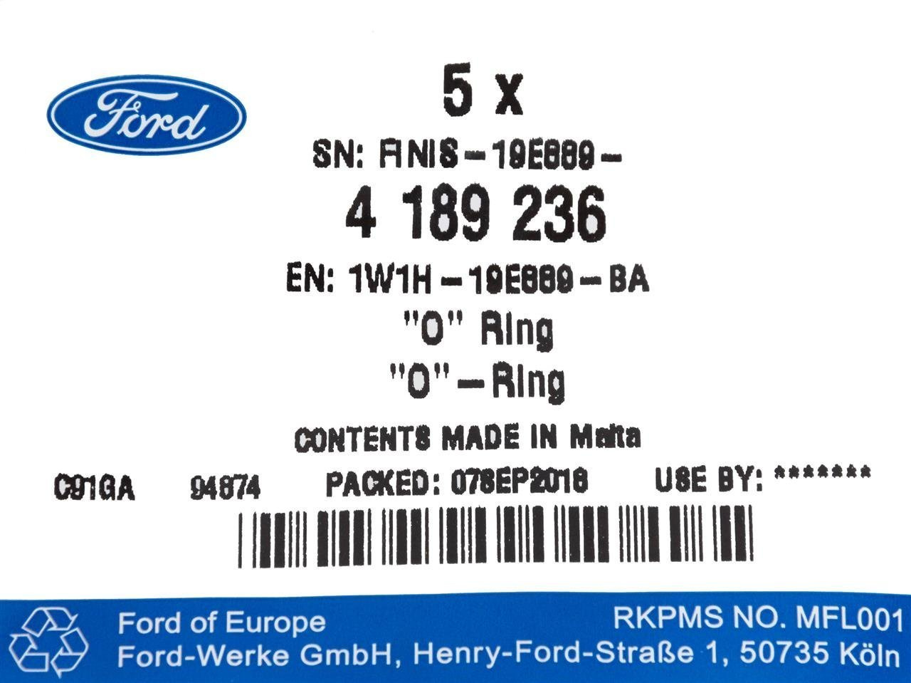 ORING PRZEWÓD KLIMATYZACJI 9.19X2.62 TRANSIT FOCUS_ 4189236 _ 1W1H ...