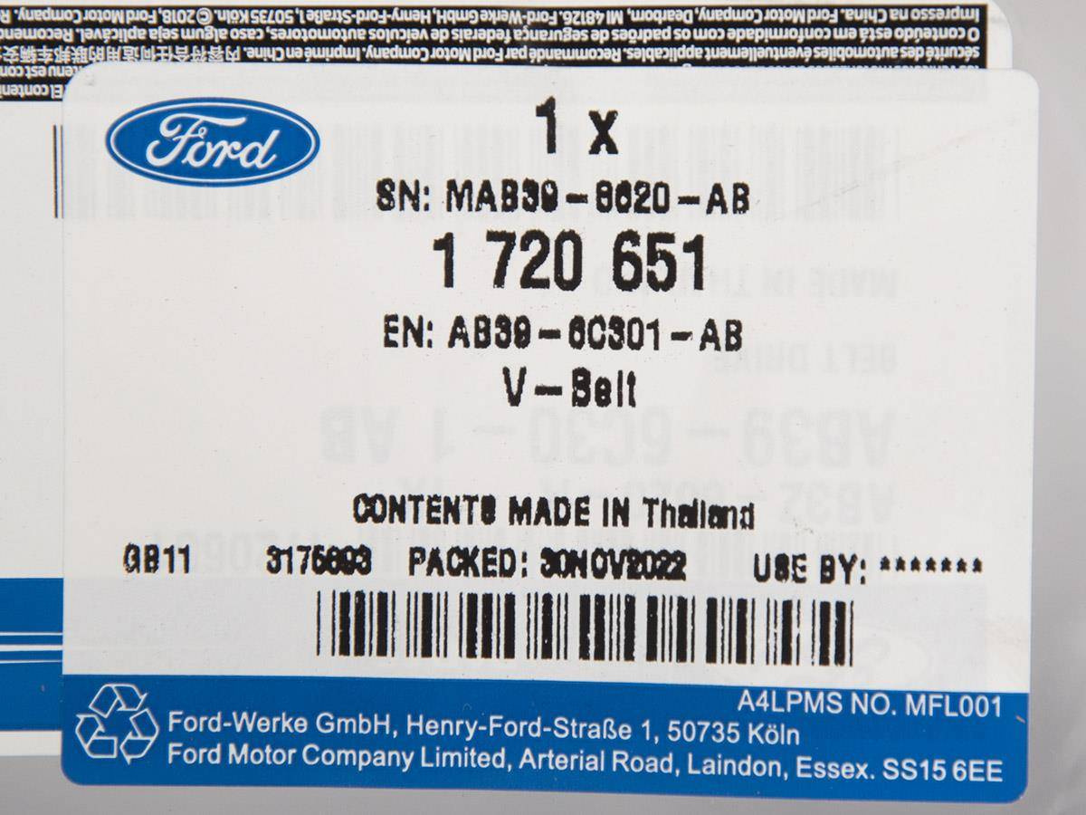 PASEK KLINOWY 2.2 DURATORQ TC RANGER 11-15 _ 1720651 _ AB39-6C301-AB ...