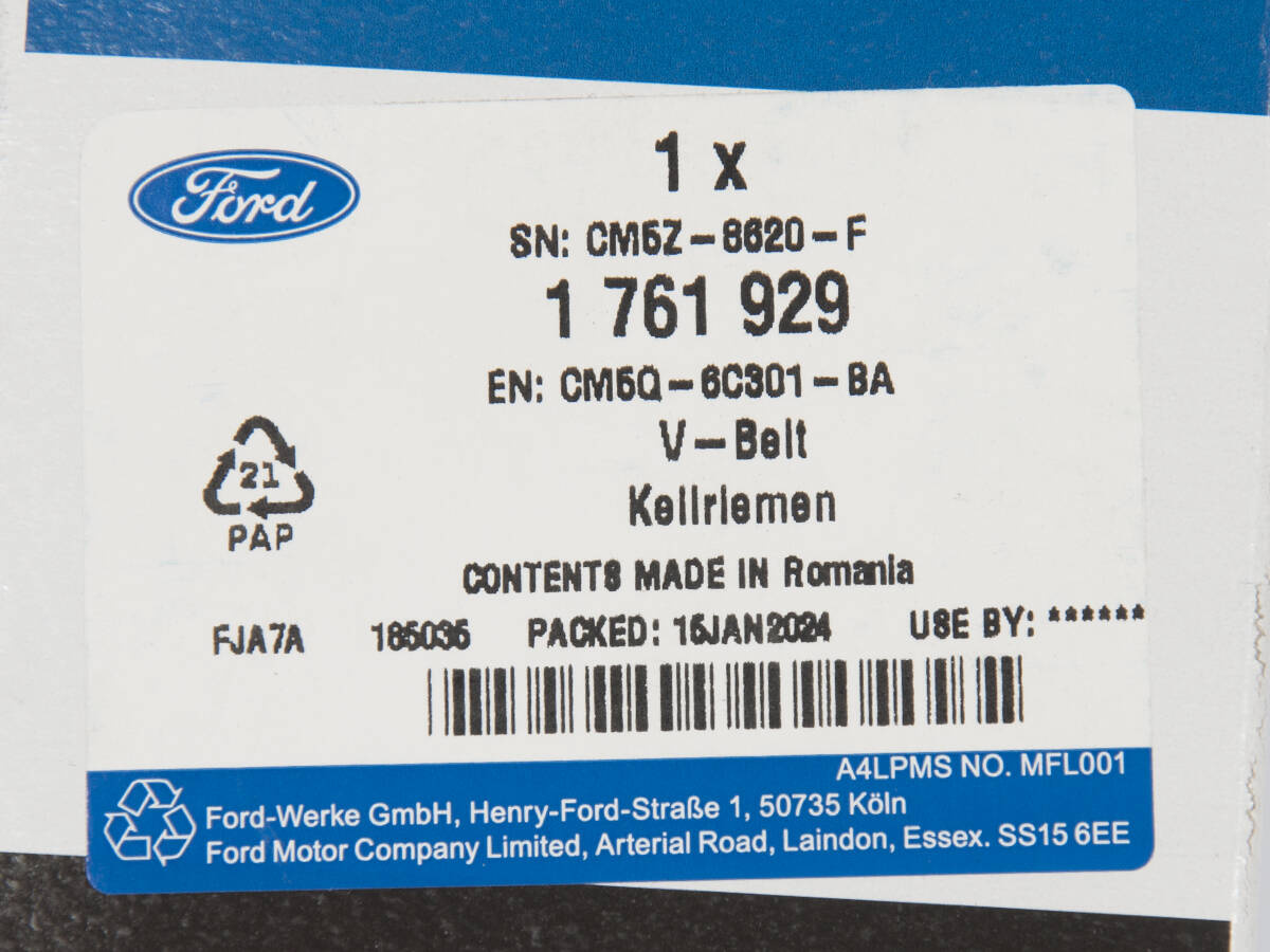 PASEK KLINOWY C-MAX ECOSPORT FIESTA FOCUS 1,0 EB _ 1761929 _ CM5Q-6C301 ...