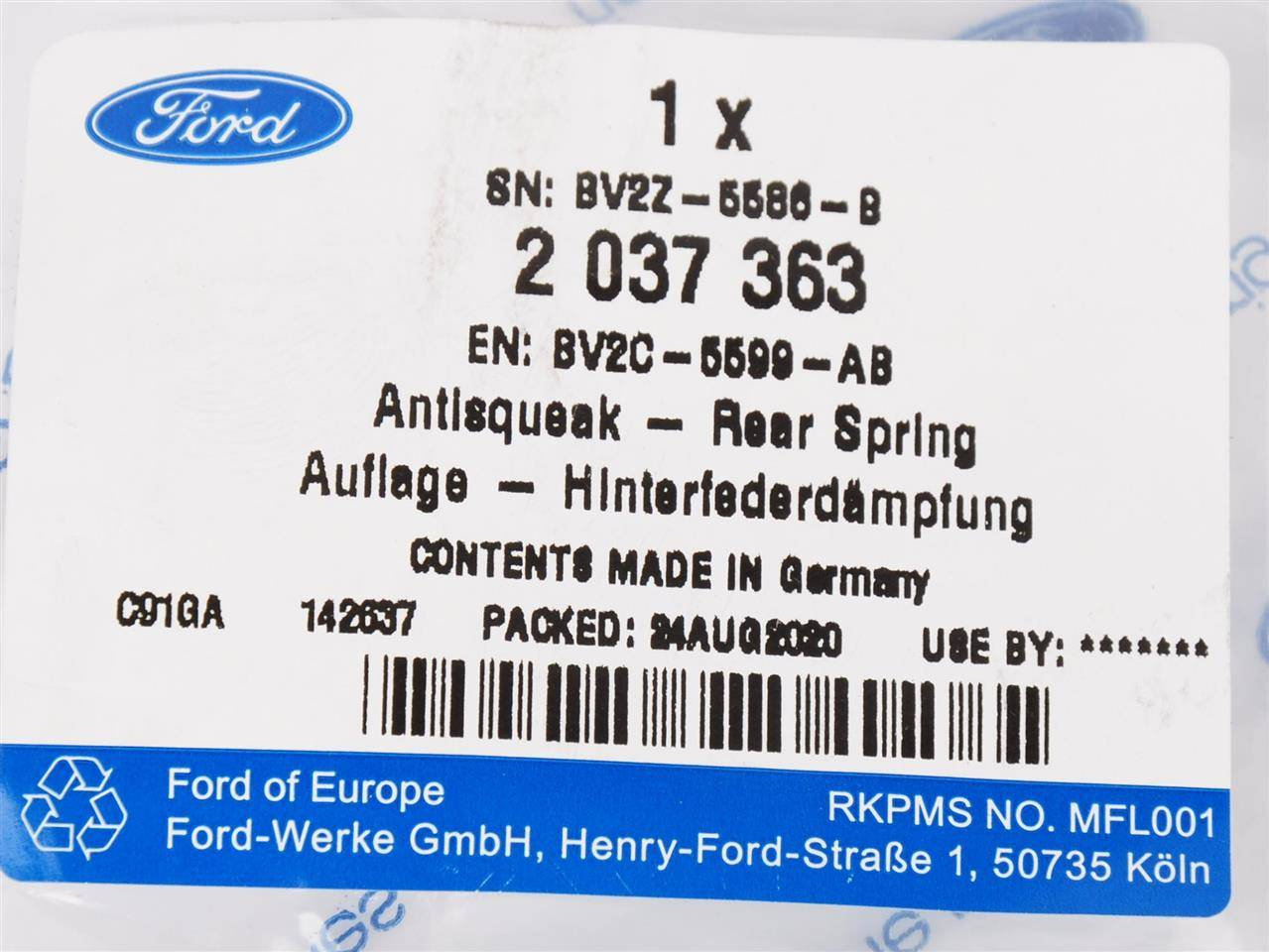 PODKŁADKA GÓRNA SPRĘŻYNY ZAWIESZENIA FORD OE _ 2037363 _ BV2C-5599-AB ...