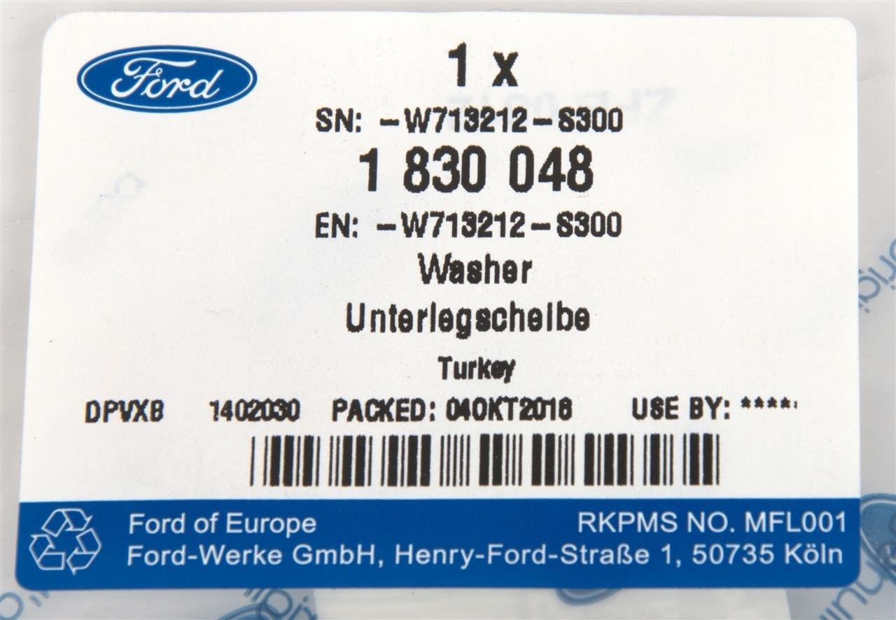 PODKŁADKA M14 PRZEWODU TURBINY FOCUS MUSTANG _ 1830048 _ W713212-S300 ...