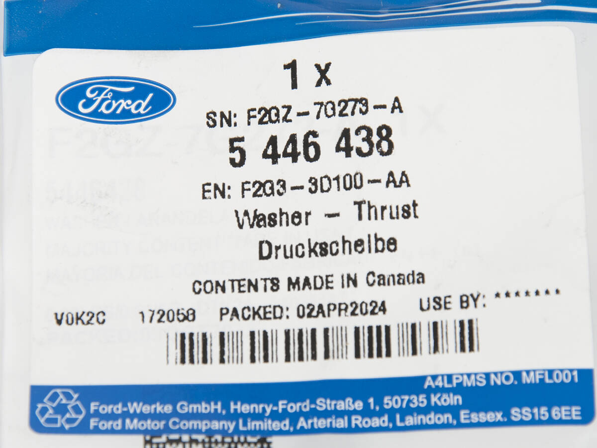 PODKŁADKA OPOROWA PÓŁOSI PRZEDNIEJ EDGE 18- _ 5446438 _ F2G3-3D100-AA ...