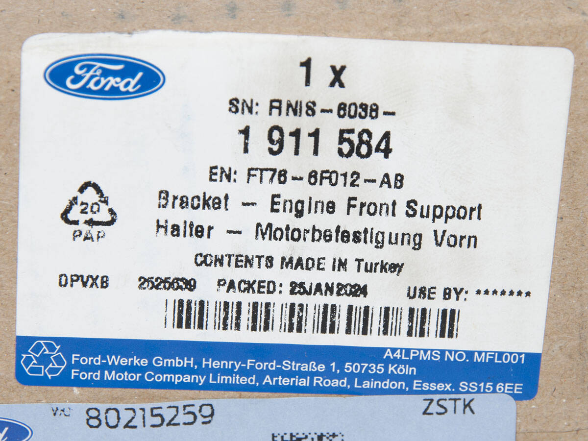 PODUSZKA SILNIKA COURIER 15- 18- 1,5 SOHC DIESEL _ 1911584 _ FT76-6F012 ...