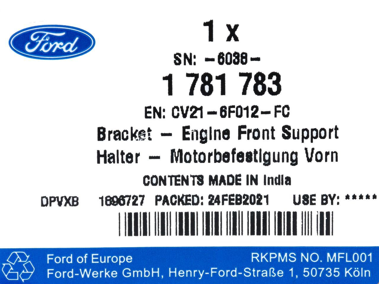 PODUSZKA SILNIKA ECOSPORT 13-17 / 1.5 DURATEC _ 1781783 _ CV21-6F012-FC ...