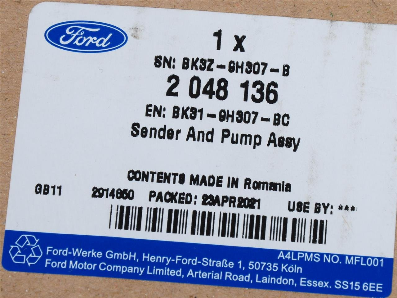 POMPA PALIWA 2.2 DURATORQ TC TRANSIT 14- _ 2048136 _ BK31-9H307-BC ...