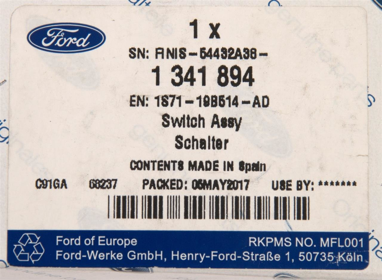 PRZEŁĄCZNIK TYLNEJ KLAPY MONDEO 2000-07 4/5D _ 1341894 _ 1S71-19B514-AD ...