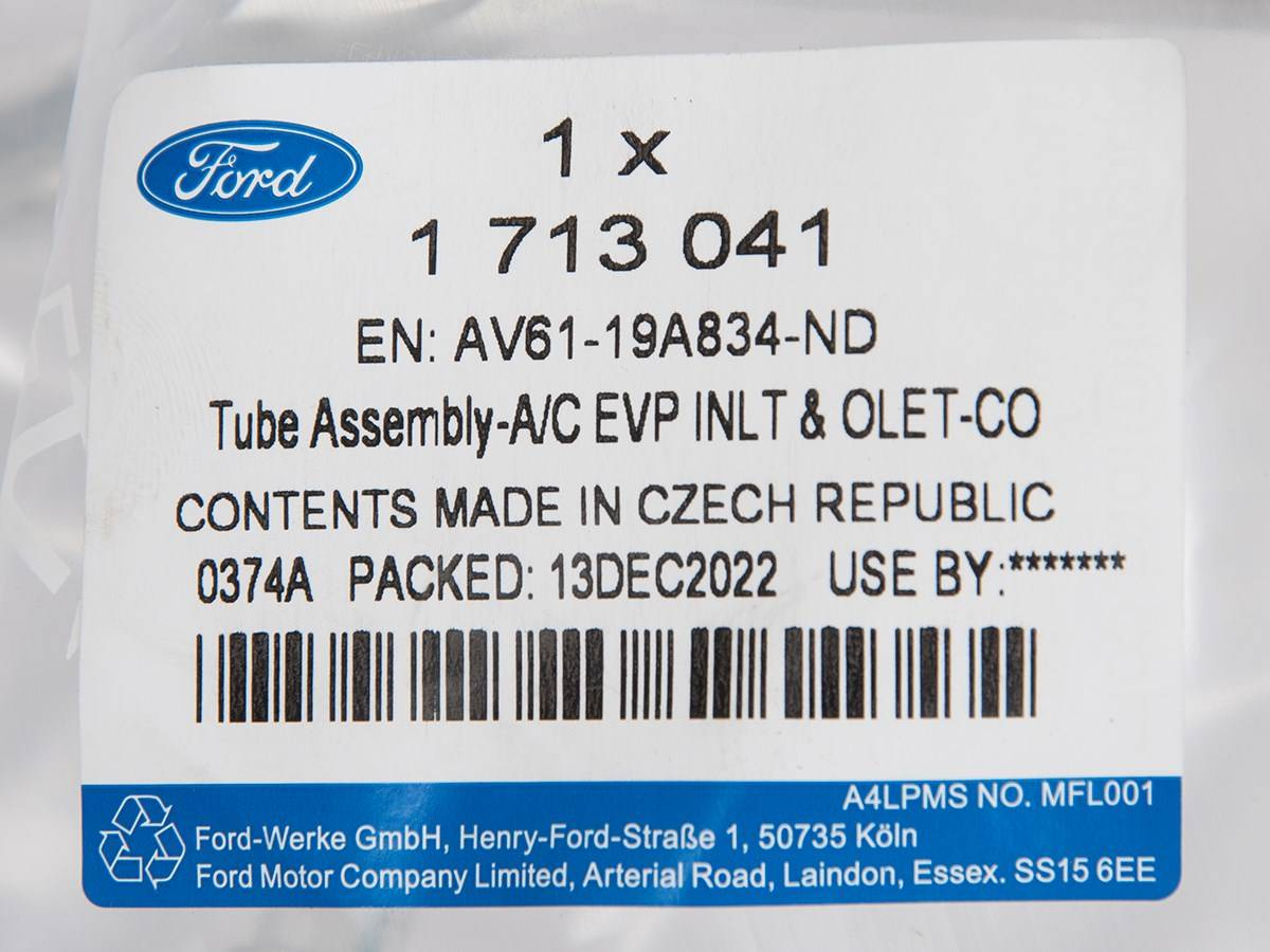 PRZEWÓD KLIMATYZACJI C-MAX 10-15 / FOCUS 11-15 _ 1713041 _ AV61-19A834 ...