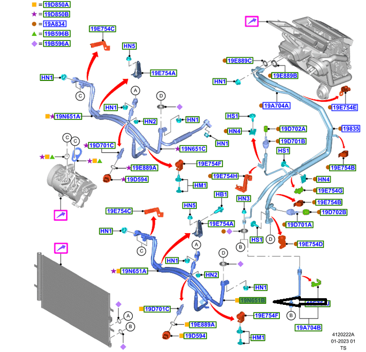 PRZEWÓD KLIMATYZACJI TRANSIT 16- 19- CUSTOM 16- _ 2537338 _ GK21-19N602 ...