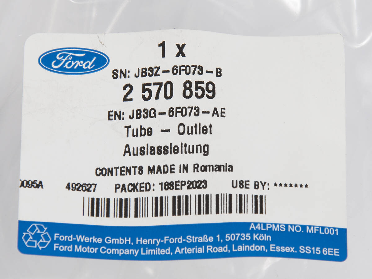 PRZEWÓD LEWY INTERCOOLERA RANGER 19- 2,0 ECOBLUE _ 2570859 _ JB3G-6F073 ...