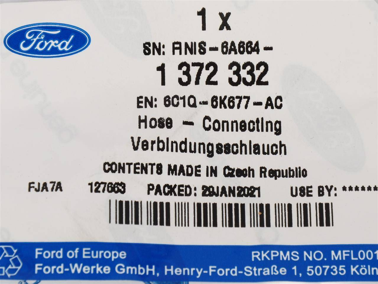 PRZEWÓD OLEJU TURBINY TRANSIT 06- 2.2 TDCI POWRÓT _ 1372332 _ 6C1Q ...